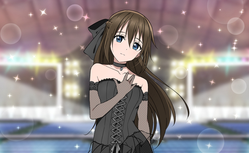 Safebooru - blue eyes brown hair dress long hair love live! nijigasaki high school idol club ...