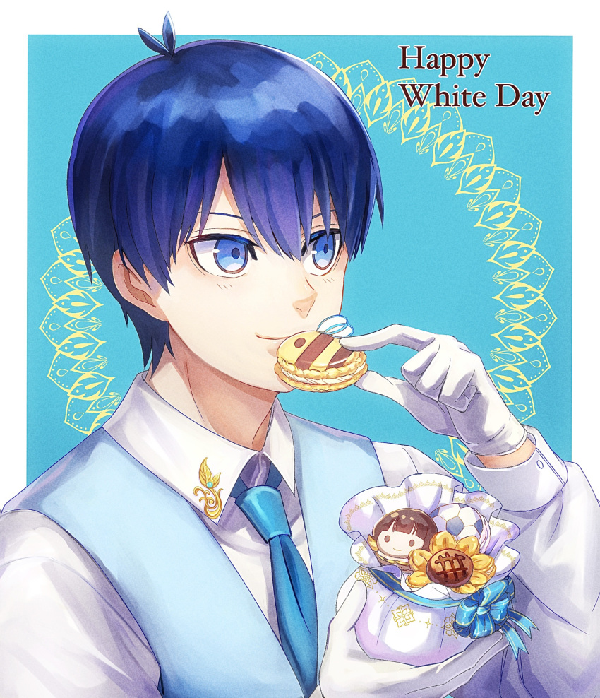Safebooru - 1boy bachira meguru ball bee blue eyes blue hair blue lock ...