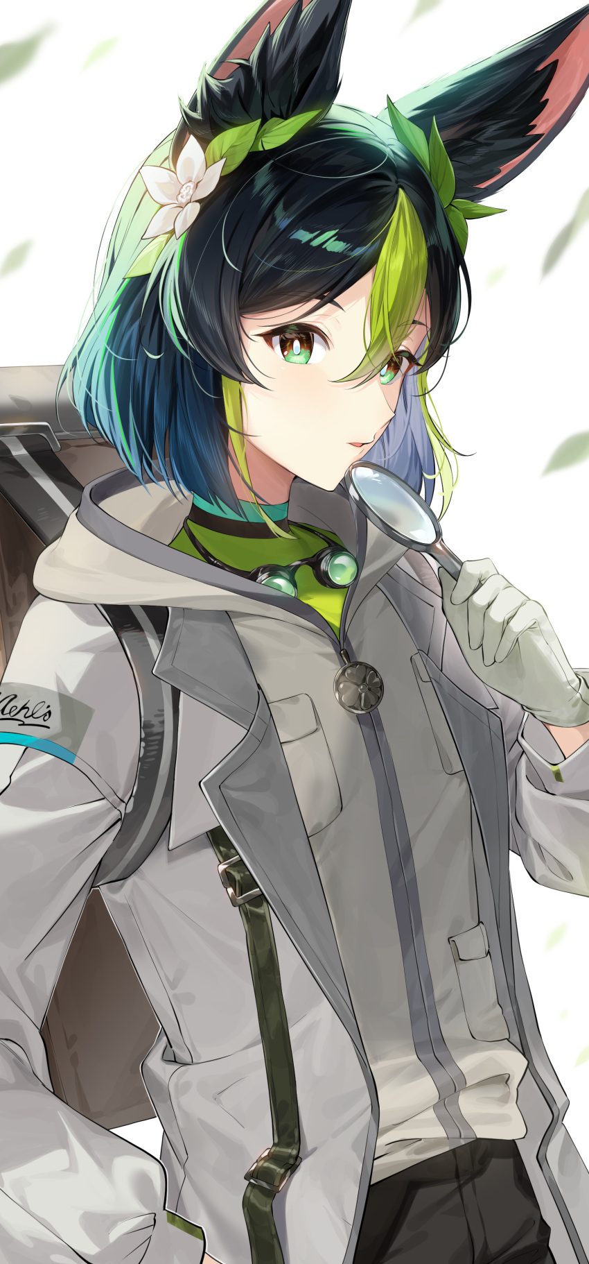 Safebooru - 1boy absurdres alternate costume animal ear fluff animal ears backpack bag black ...