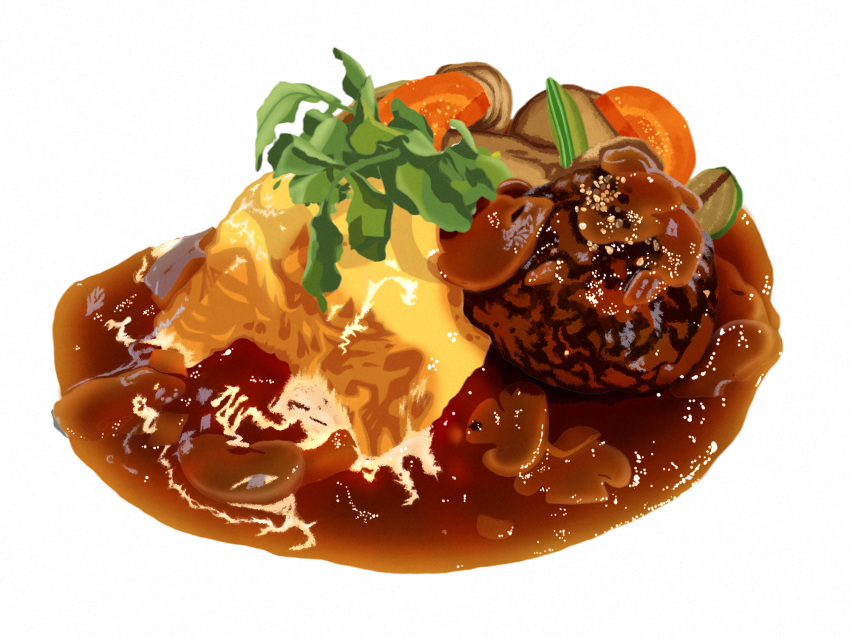 Safebooru - food food focus hamburger steak highres meat no humans ...