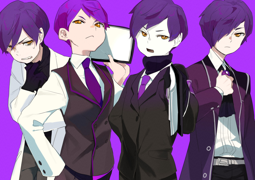 Safebooru - 4boys absurdres ascot black jacket black pants black ...