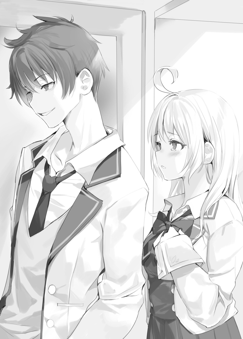 Safebooru - 1boy 1girl absurdres ahoge alisa mikhailovna kujou blazer ...