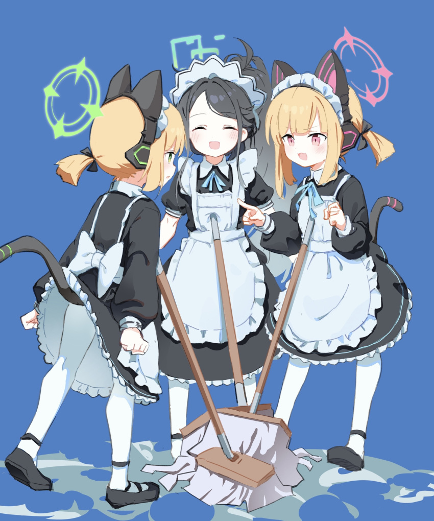Safebooru - 3girls absurdres apron aris (blue archive) aris (maid) (blue archive) black hair ...