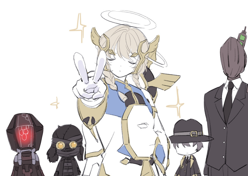 Safebooru - 1girl 4boys absurdres baral (library of ruina) black fixer (lobotomy corporation ...