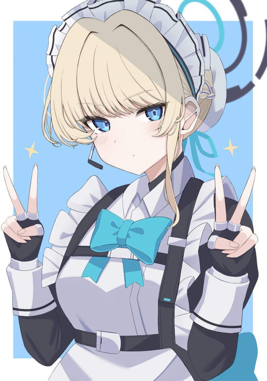 Safebooru - 1girl absurdres black dress black gloves blonde hair blue archive blue bow blue ...