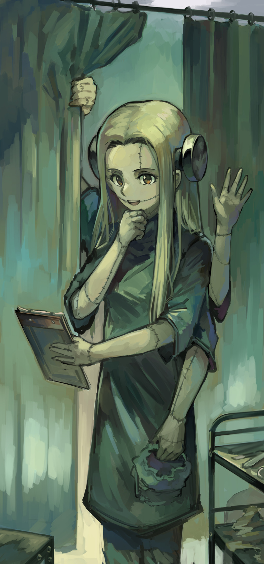 Safebooru - 1girl absurdres blonde hair bolt brown eyes extra arms ...