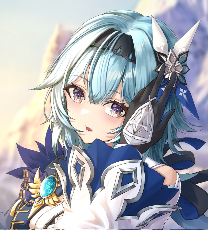Safebooru - 1girl adjusting hair agenoumi black gloves black hairband ...