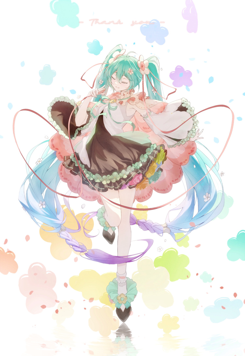Safebooru - 1girl absurdres aqua hair closed eyes hatsune miku highres long hair magical mirai ...