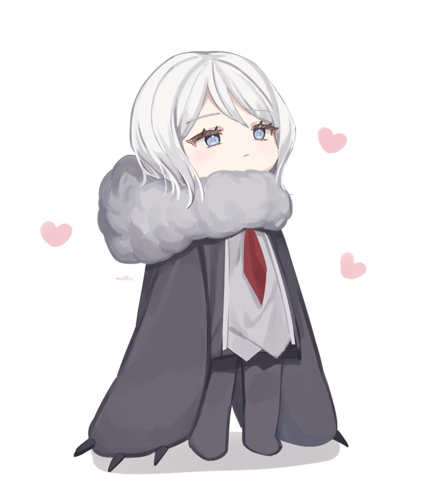 Safebooru - 1girl black coat black pants blue eyes chibi closed mouth ...