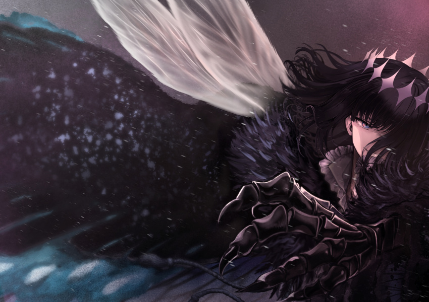 Safebooru - 1boy absurdres arthropod boy black hair blue eyes cape claws diamond hairband ...