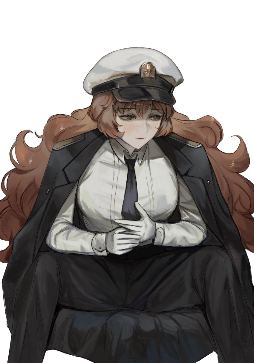 Safebooru - 1girl adjusting clothes adjusting gloves black pants blue necktie blush cindymeimezu ...