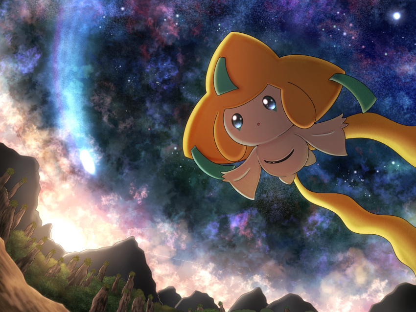 Safebooru - :o blue eyes commentary request from below highres ibispaint (medium) jirachi ...