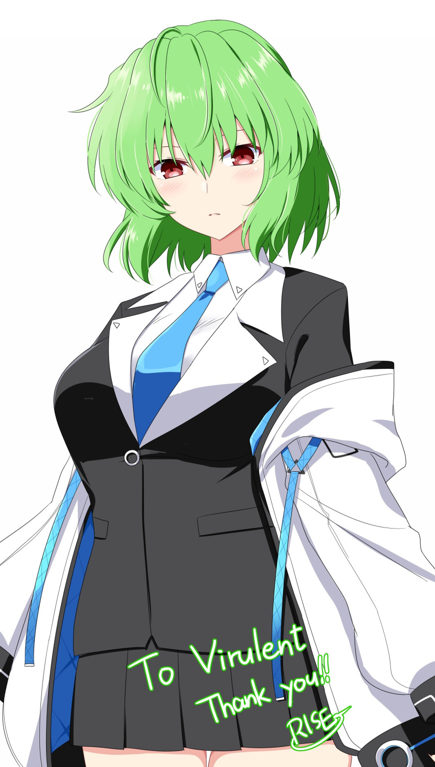 Safebooru - 1girl absurdres black jacket black skirt blue archive blue necktie coat collared ...