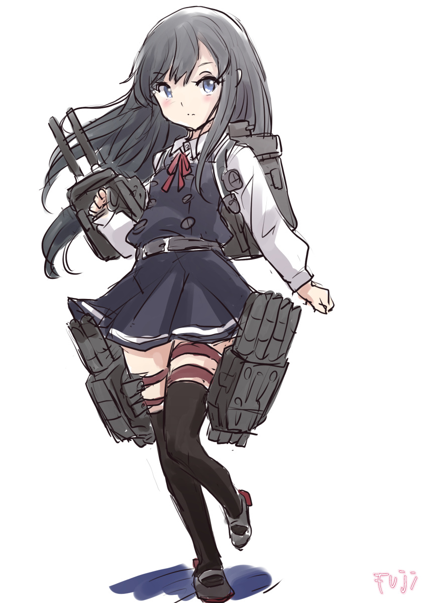 Safebooru - 1girl adapted costume asashio (kancolle) asashio kai ni (kancolle) black dress black ...