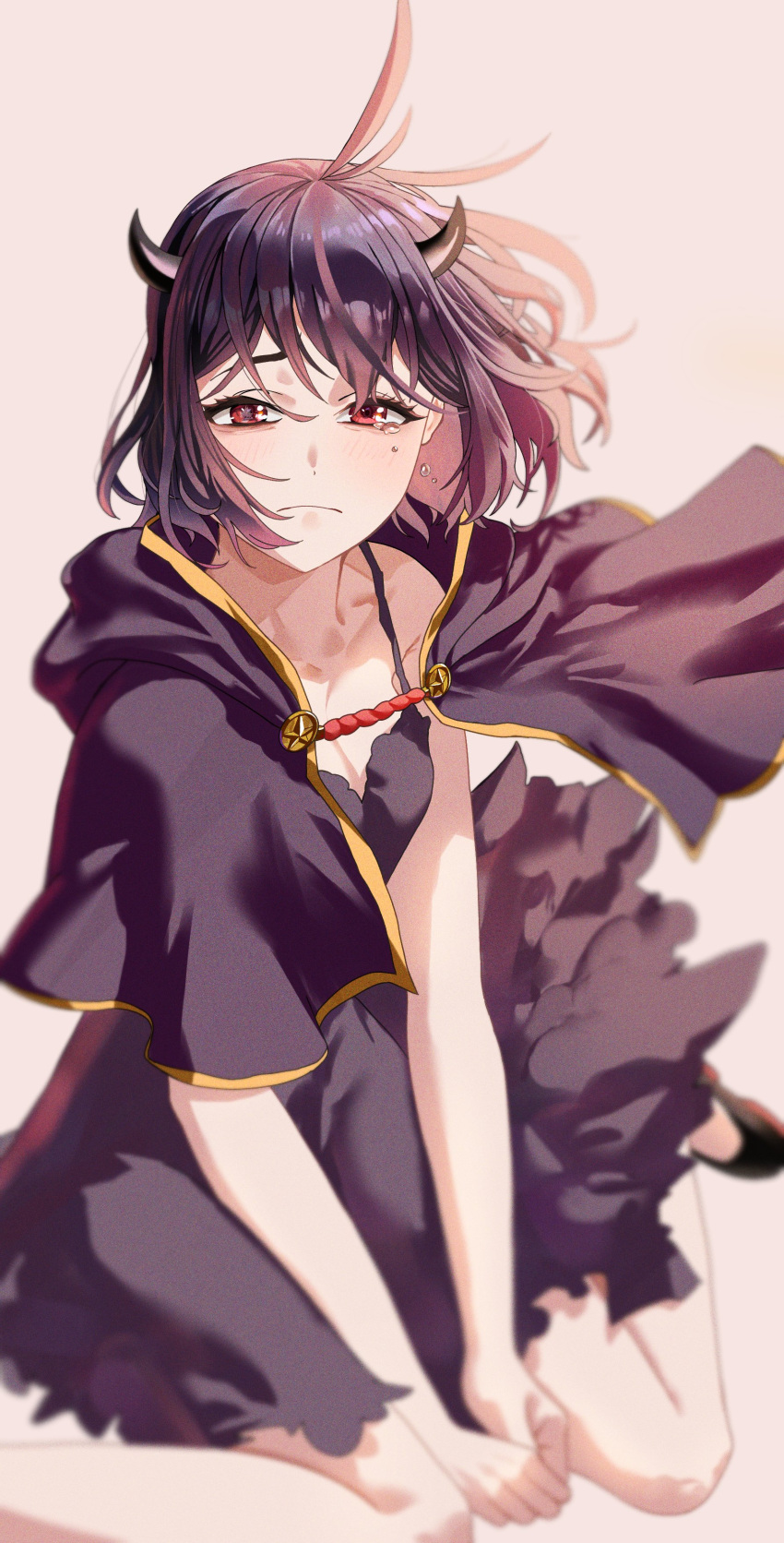 Safebooru - 1girl absurdres antenna hair black capelet black clover black dress black footwear ...