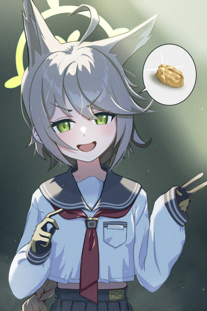 Safebooru - 1girl animal ears blue archive blue skirt brown hair fox ...