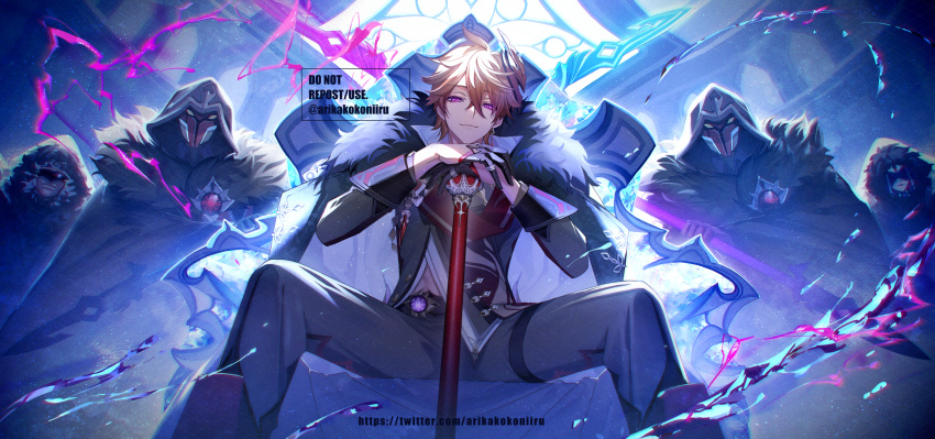 Safebooru - 1girl 4boys arika (arikakokoniiru) artist name black coat ...