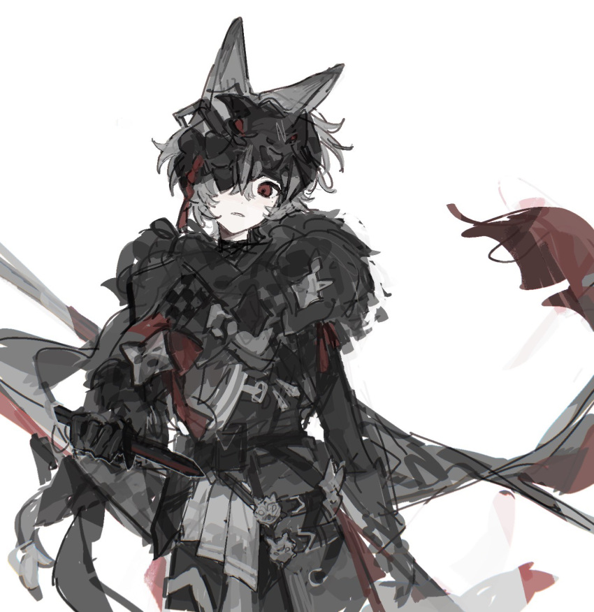 Safebooru - 1boy belt black belt black coat black gloves black scarf coat cowboy shot fur ...