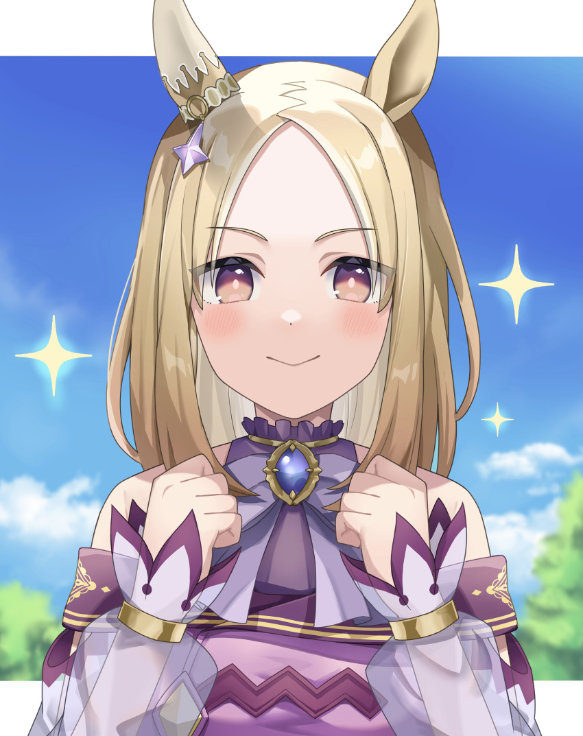 Safebooru - 1girl absurdres animal ears blonde hair blush brown eyes clenched hands dress ...