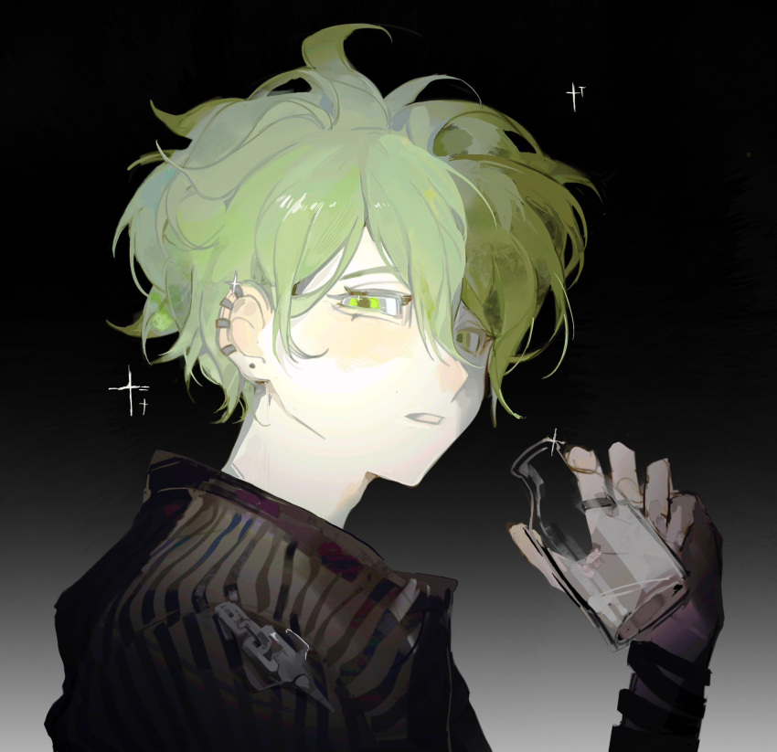Safebooru - 1boy amami rantaro black background black shirt blush ...