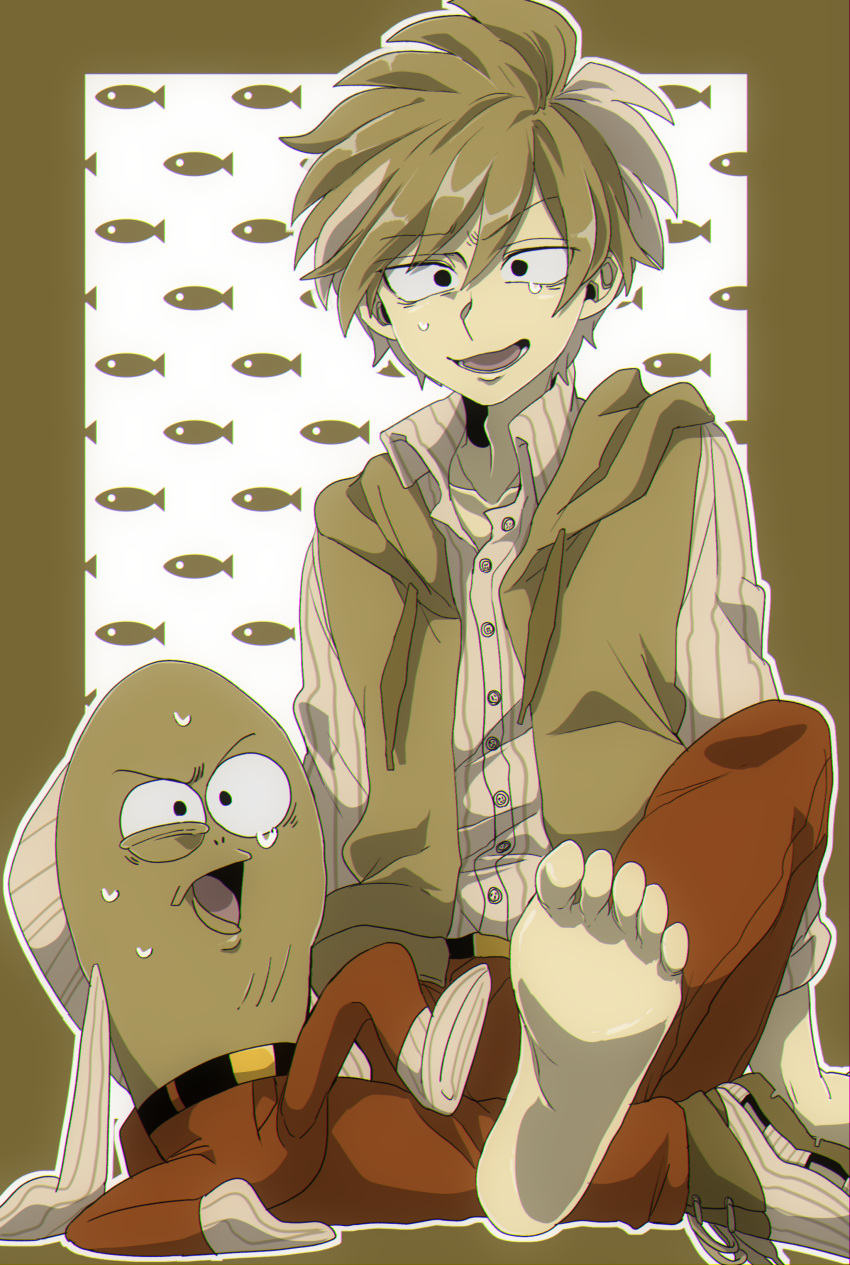 Safebooru - 1boy absurdres animification belt black belt border brown ...