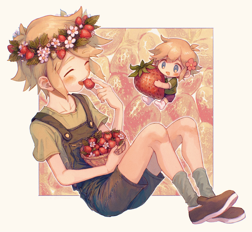 Safebooru - 1boy basil (omori) basket blonde hair blue eyes blue ...