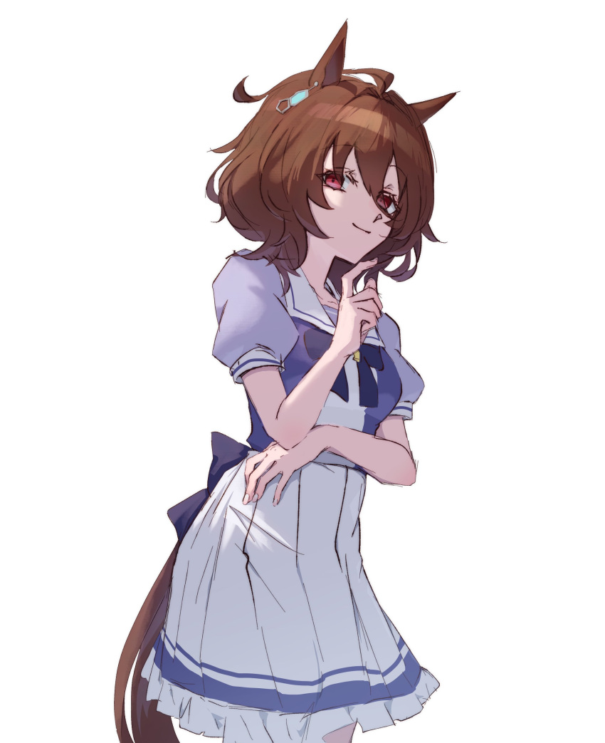 Safebooru - 1girl absurdres agnes tachyon (umamusume) ahoge animal ears bow bowtie breasts brown ...