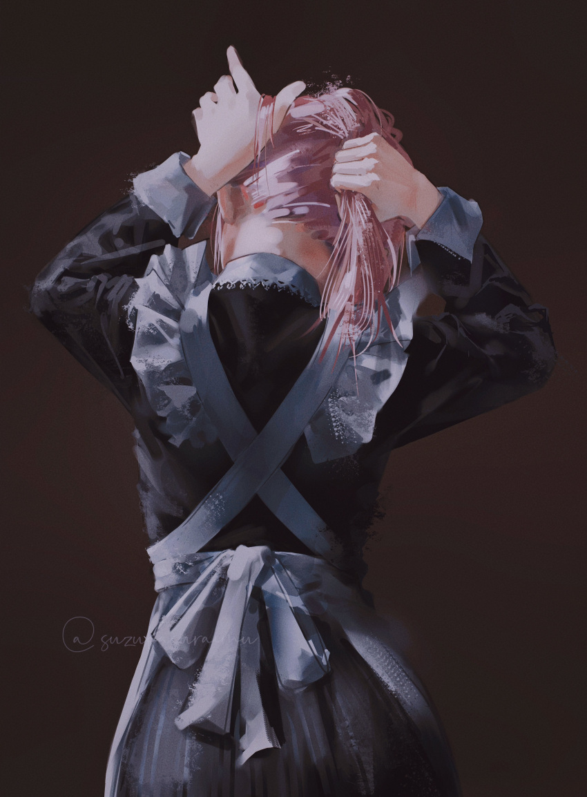 Safebooru - 1girl absurdres apron back commentary request highres maid ...