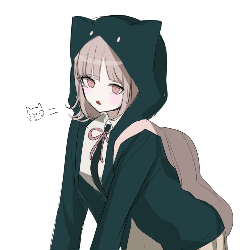 Safebooru - 1girl :o backpack bag blunt bangs brown skirt cat comi ...