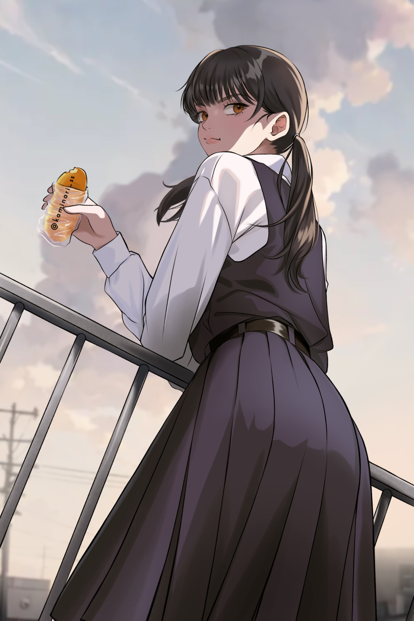 Safebooru - 1girl absurdres black hair brown eyes chainsaw man dress fourth east high school ...