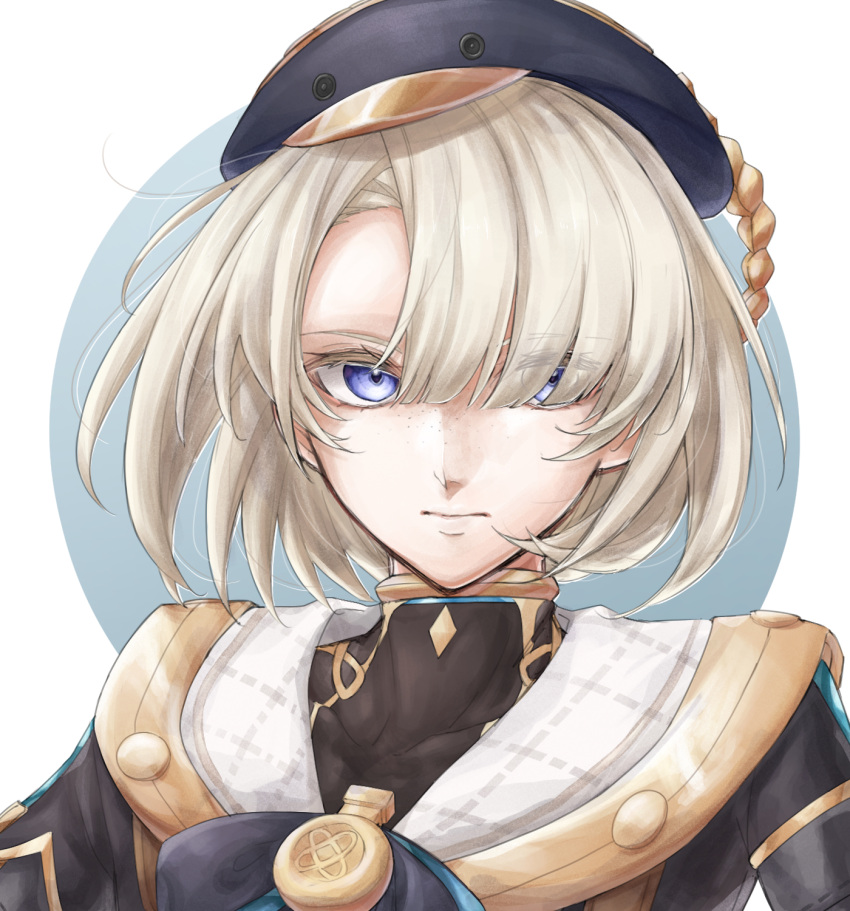 Safebooru - 1boy black headwear black jacket blonde hair blue eyes cabbie hat commentary request ...