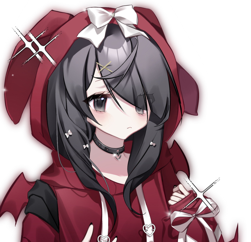 Safebooru - 1girl ame-chan (needy girl overdose) animal hood black choker black eyes black hair ...