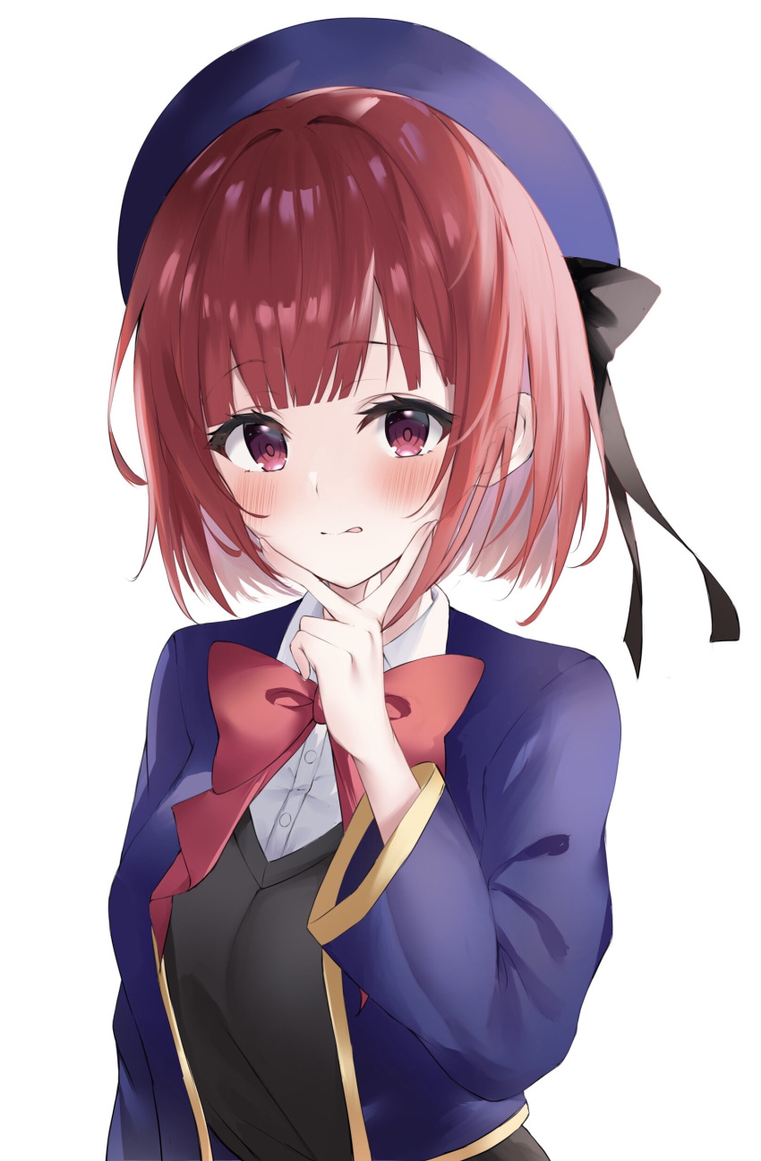 Safebooru - 1girl absurdres arima kana beret blue headwear blue jacket blush bob cut cilu ...