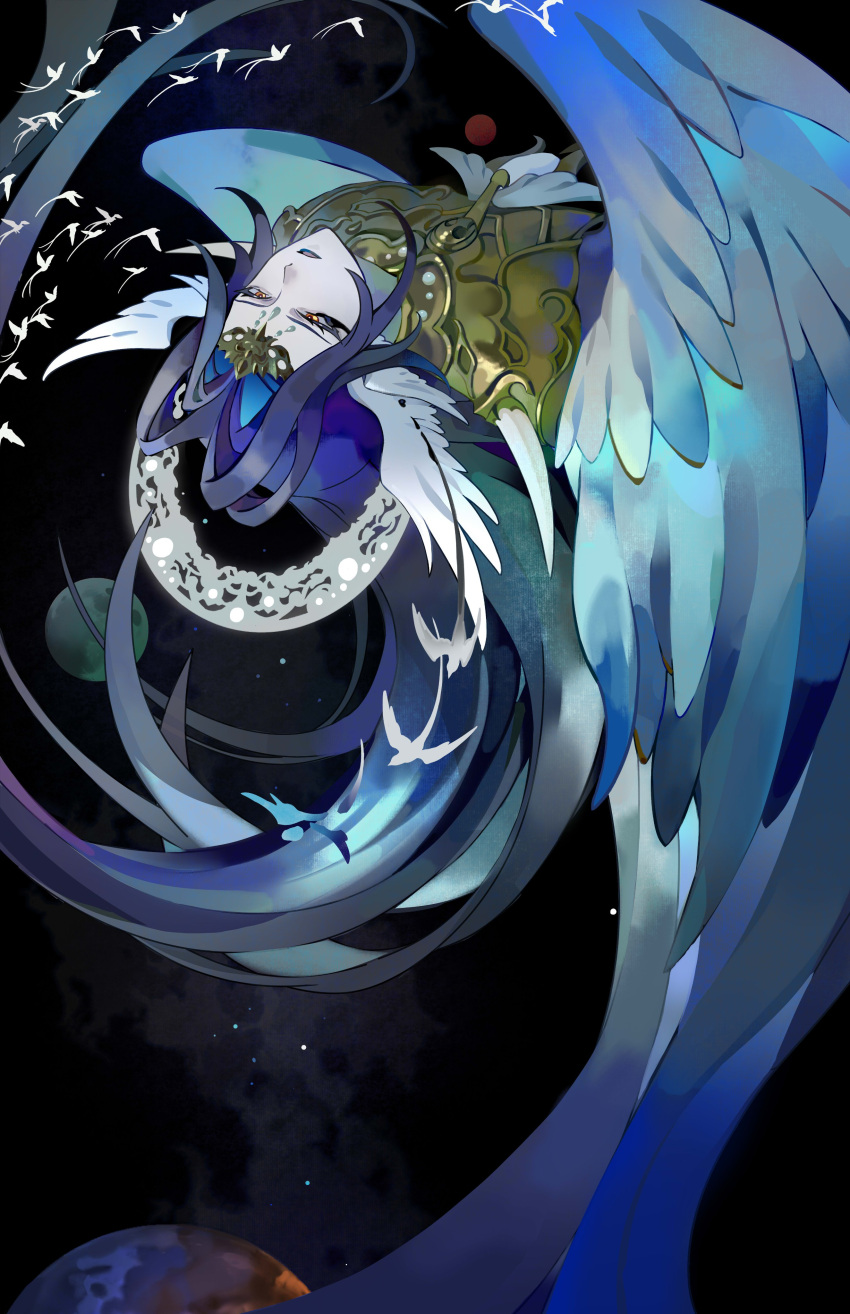 Safebooru - 1girl absurdres bird bird wings black hair feathered wings final fantasy final ...
