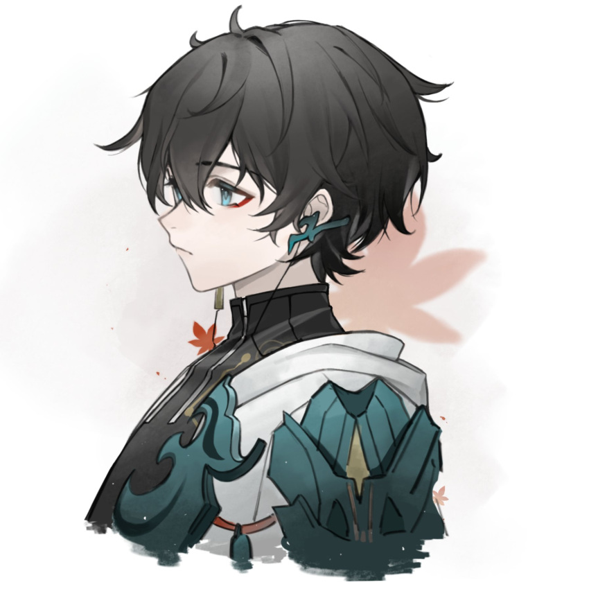 Safebooru - 1boy black hair blue eyes closed mouth cropped torso dan heng (honkai: star rail ...
