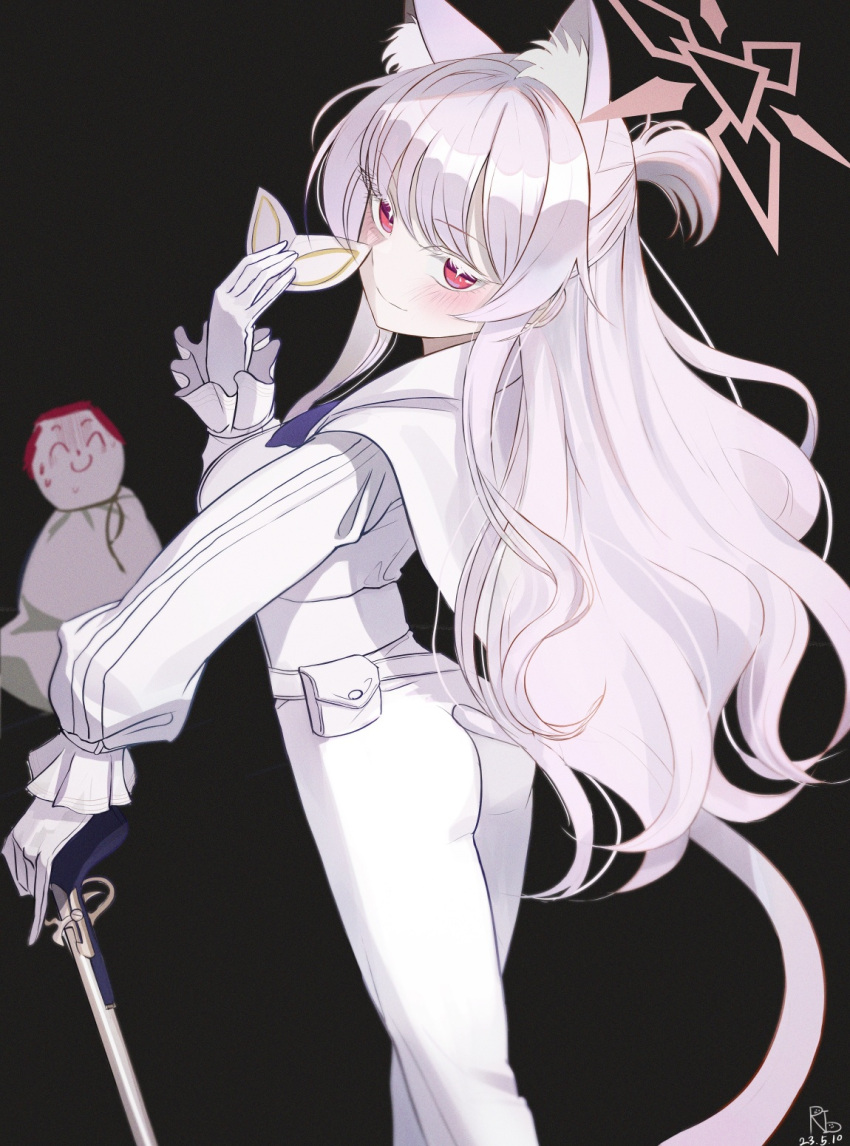 Safebooru - 1boy 1girl akira (blue archive) animal ear fluff animal ears arona's sensei doodle ...