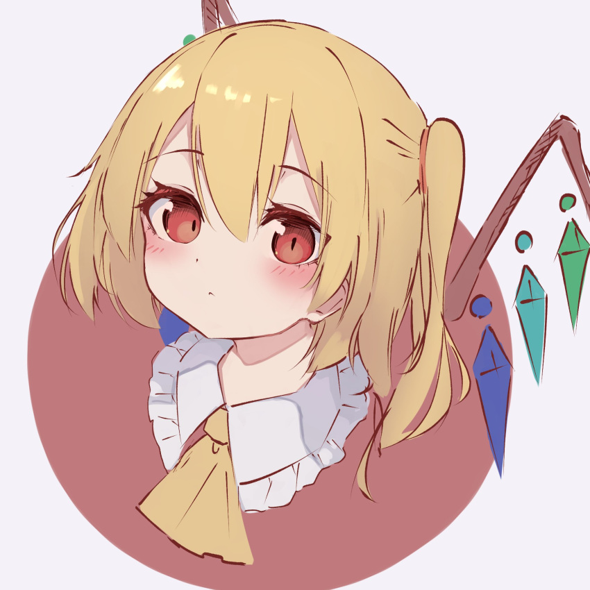 Safebooru - 1girl ascot blonde hair blush closed mouth crystal flandre scarlet hair between eyes ...