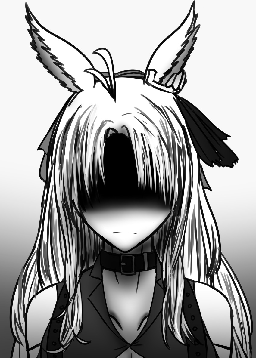 Safebooru - 1girl absurdres ahoge animal ears bare shoulders collar facing viewer folkqueen ...