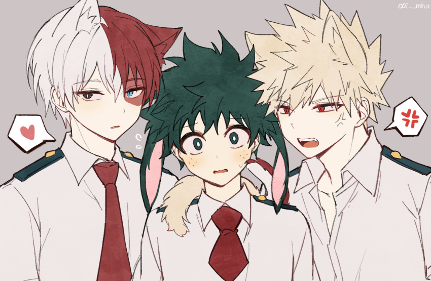 Safebooru - 3boys anger vein animal ears bakugou katsuki blonde hair ...