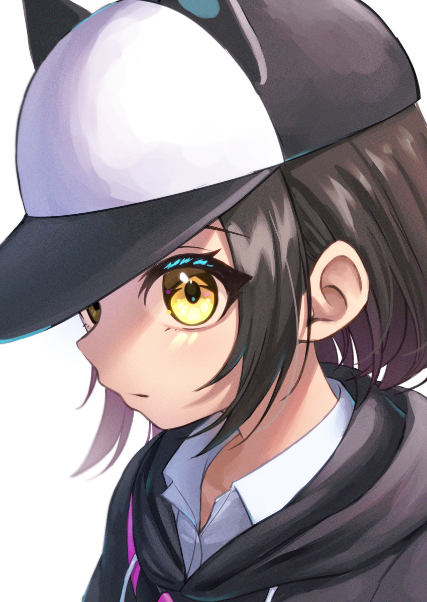 Safebooru - 1girl absurdres animal ears animal hat baseball cap black hair black headwear black ...