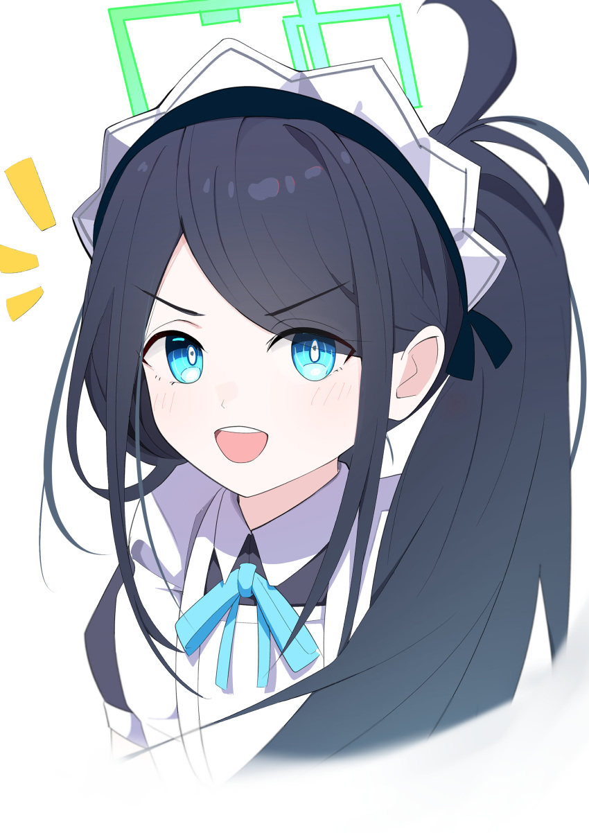 Safebooru - 1girl absurdres apron aris (blue archive) aris (maid) (blue archive) black hair blue ...