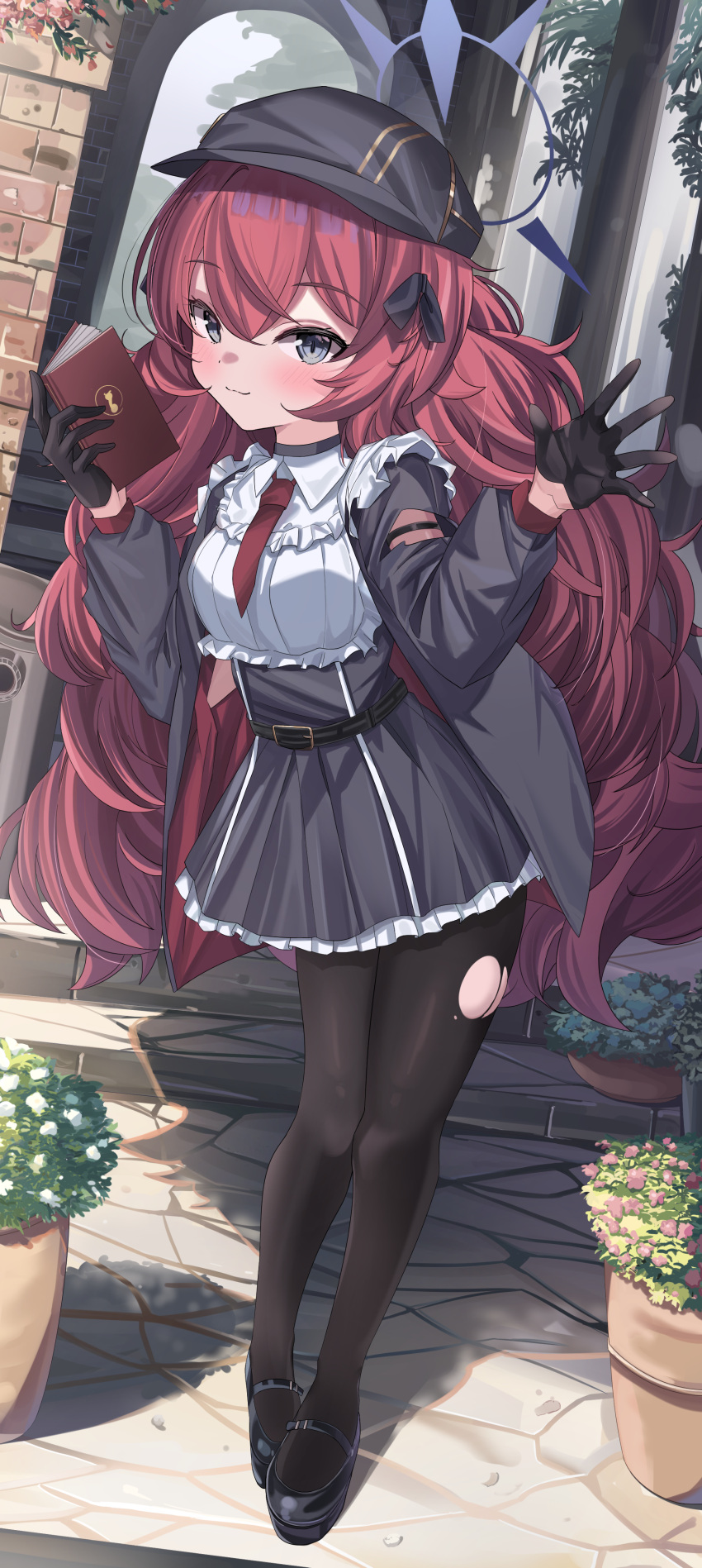 Safebooru - 1girl :3 absurdres alternate costume beret black footwear black gloves black ...