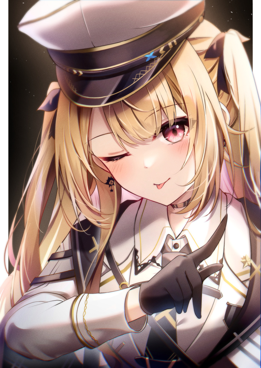 Safebooru - 1girl absurdres black gloves black necktie black ribbon blonde hair blush coat ...