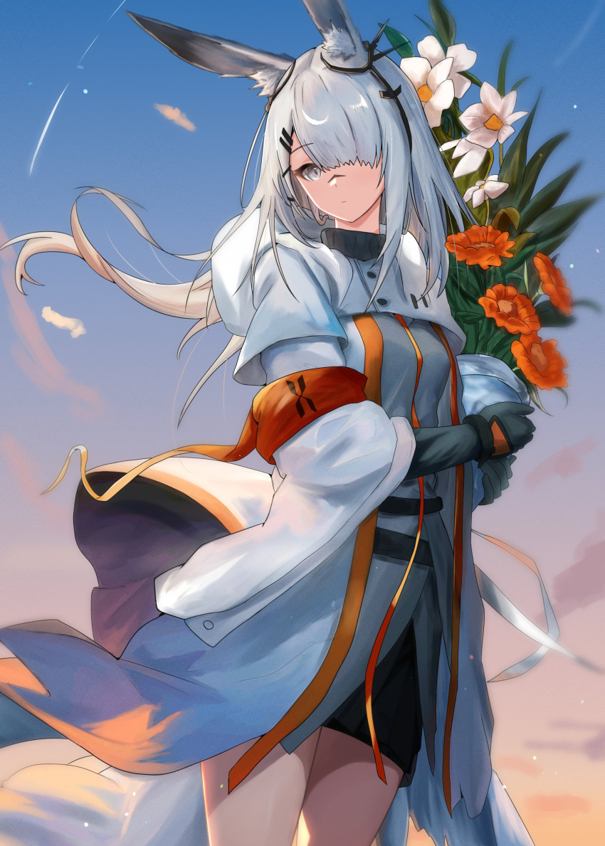 Safebooru - 1girl absurdres animal ear fluff animal ears arknights armband asymmetrical bangs ...