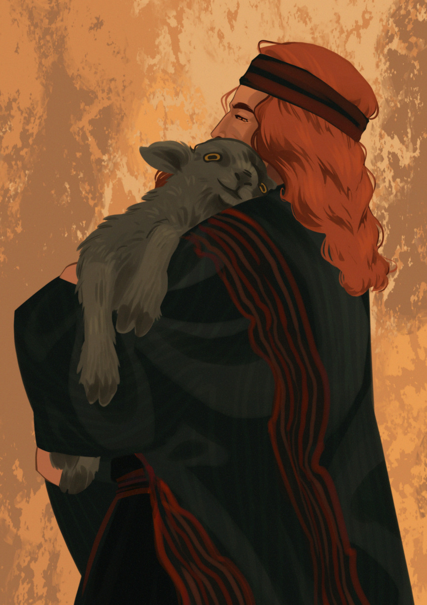 Safebooru - 1boy animal black robe crowley (good omens) goat good omens ...