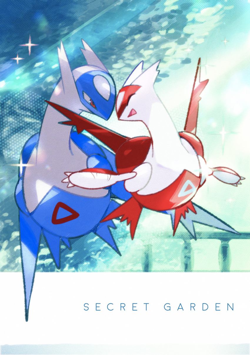 Safebooru - closed eyes highres higuchi megumi latias latios light rays ...