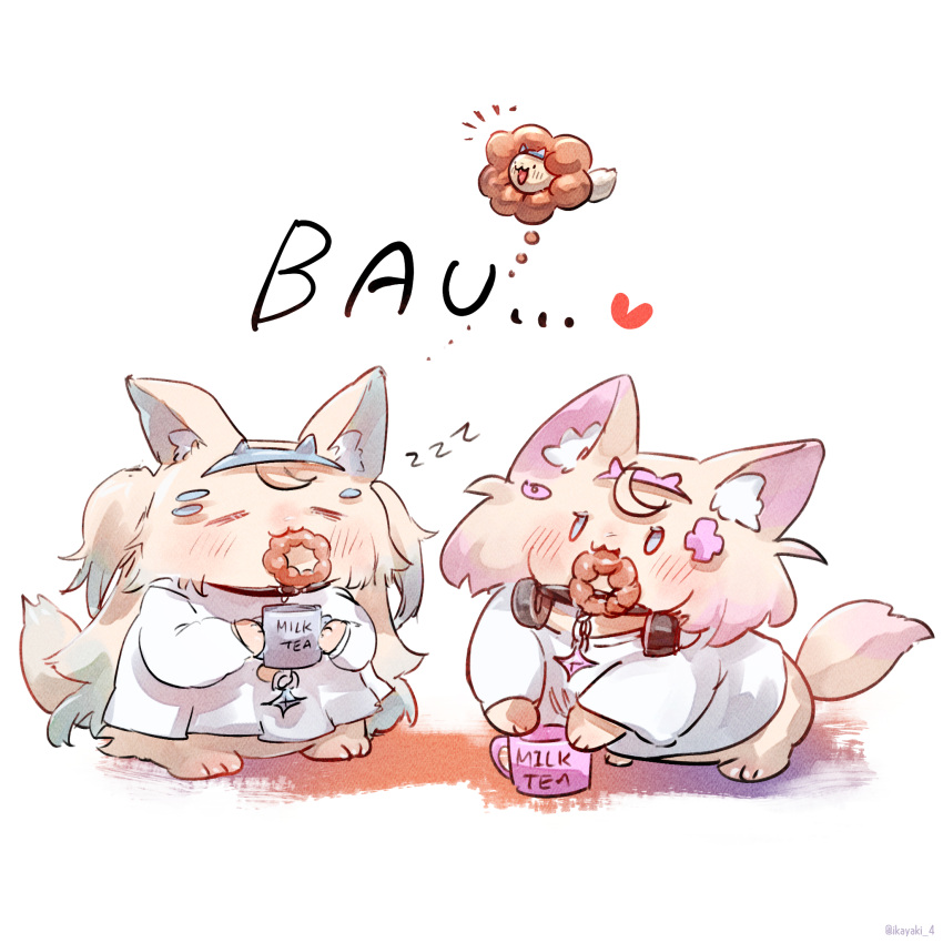 Safebooru - 2girls animal collar animal ear fluff animal ears animalization bandaid hair ...