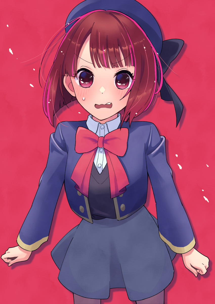 Safebooru - 1girl arima kana beret blue headwear blue jacket blue vest blush bob cut hat highres ...