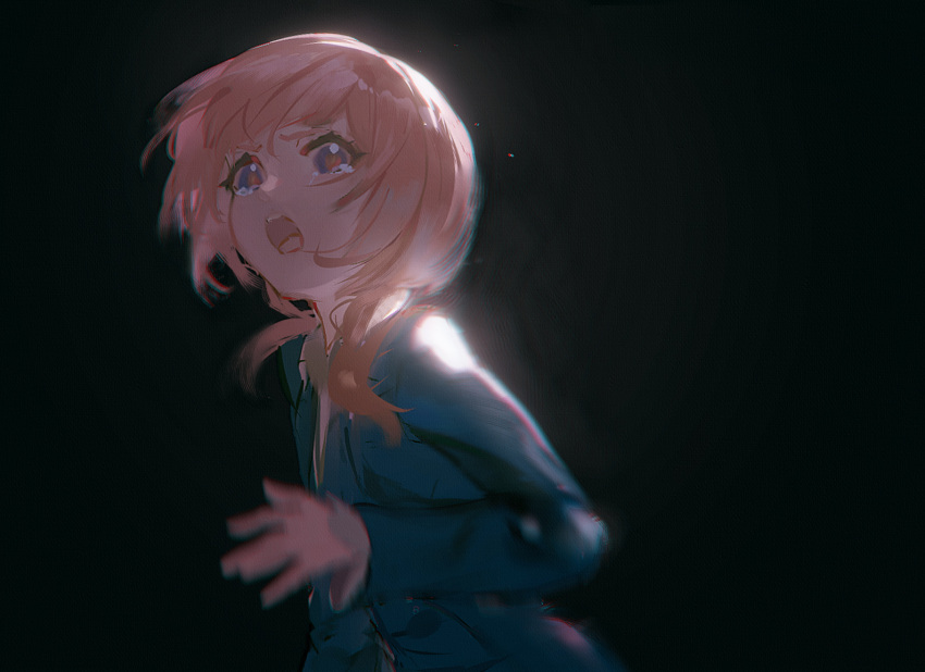 Safebooru - 1girl black background blazer blue eyes blue jacket jacket ...