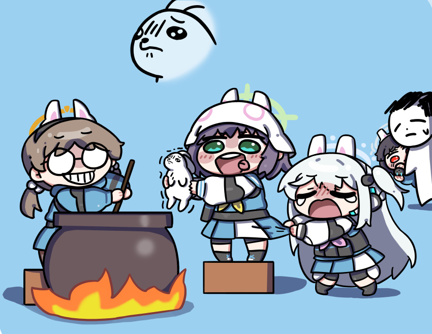 Safebooru - 1boy 4girls absurdres arona's sensei doodle (blue archive ...